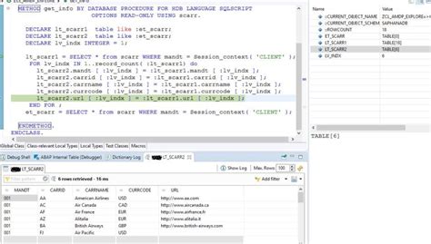 Hana Sql Internal Table With More Operations Sapcodes