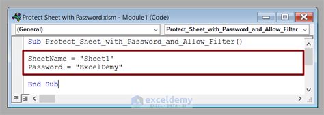 Protect Excel Sheet With Password Vba Free Printable Download
