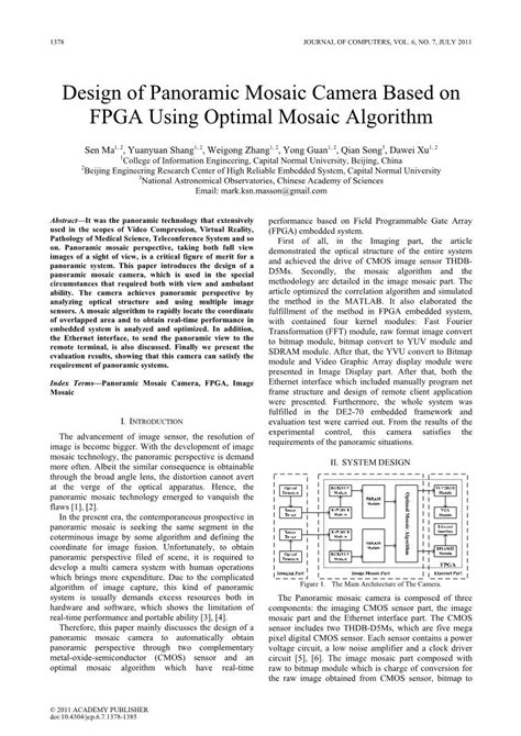 design of panoramic mosaic camera based on fpga using optimal mosaic