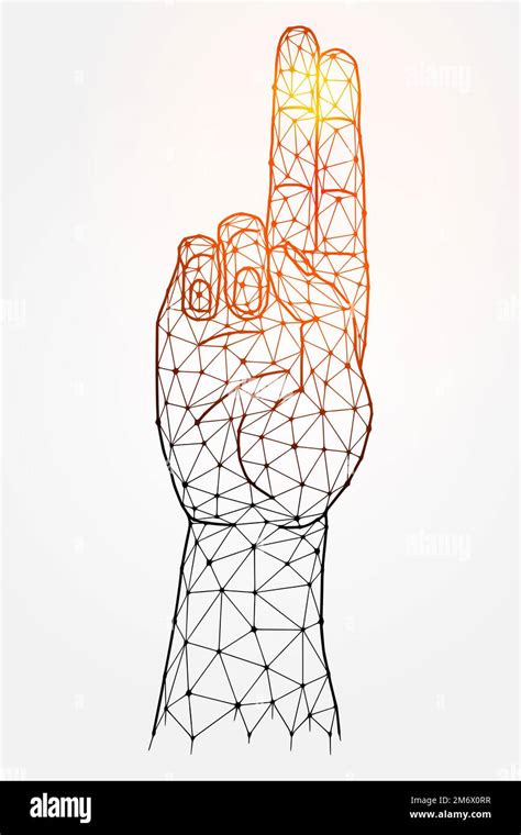Christian Hand Gestures Polygonal Vector Illustration Hand And