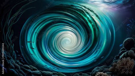 Swirling Blue Ocean Vortex Portal To Another Dimension Water Vortex
