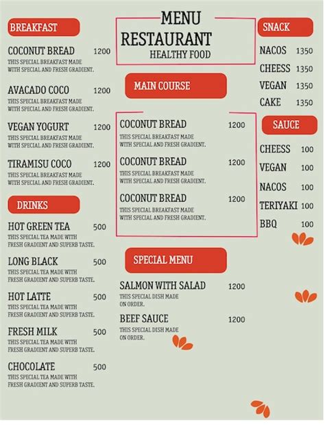 Premium Vector Food Menu