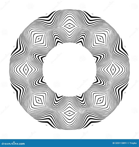 Decorative Radial Circle Wavy Lines Pattern Stock Illustration Illustration Of Space