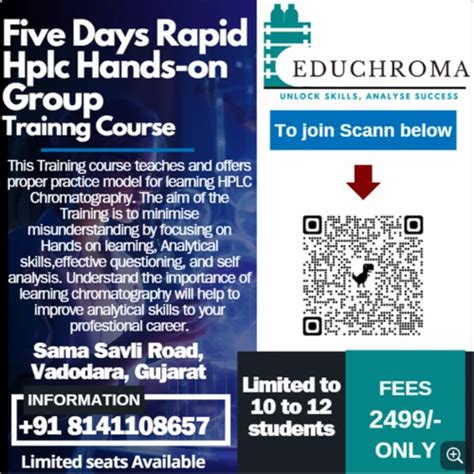 05 Days Hplc Hands On Training At Rs 2499 Project In Vadodara Id 2854314802688