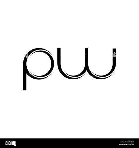 Pw Logo Monogram With Slice Rounded Modern Design Template Isolated On