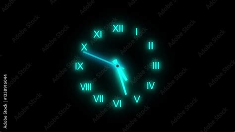 Counting Down Simple Analog Clock Animated A Black Analog Clock Face With Roman Numerals And