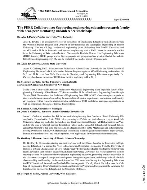 pdf the peer collaborative supporting engineering education research faculty with near peer