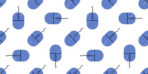 Premium Vector Computer Wired Mouse Pattern Seamless Print Of Laptop Accessory On White