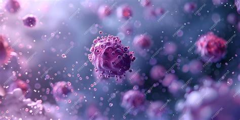 Visualizing The Tumor Microenvironment 3d Render Of Cancer Cells Tcells And Nanoparticles