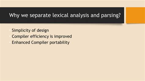 compiler construction lexical analyzer pptx