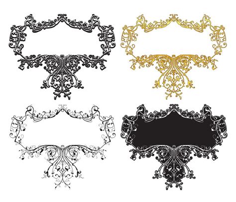 다른 스타일 벡터에 복고풍 꽃 프레임 Ai Eps Uidownload