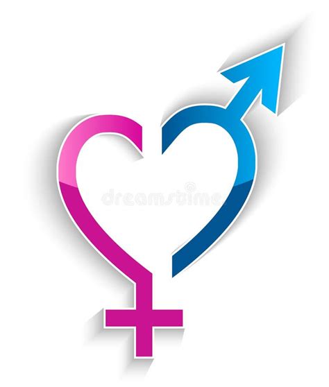 Male And Female Sex Symbol Heart Shape Concept Stock Vector