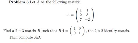 Solved Problem Let A Be The Following Chegg