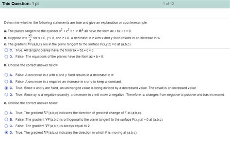 Solved This Question 1 Pt 1 Of 12 Determine Whether The Chegg Com