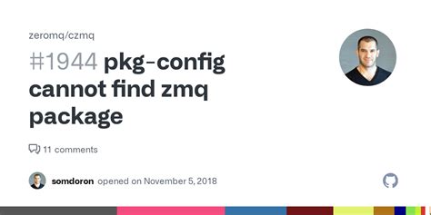 Pkg Config Cannot Find Zmq Package · Issue 1944 · Zeromqczmq · Github