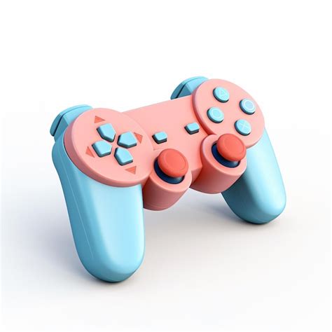 Premium Ai Image A Pink And Blue Game Controller On A White Surface