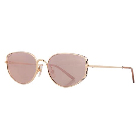 Cartier Panthere De Cartier Pink Mirror Cat Eye Ladies Sunglasses