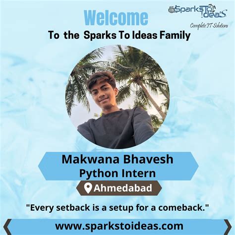 Sparks To Ideas On Linkedin Pythoninternship Pythondeveloper