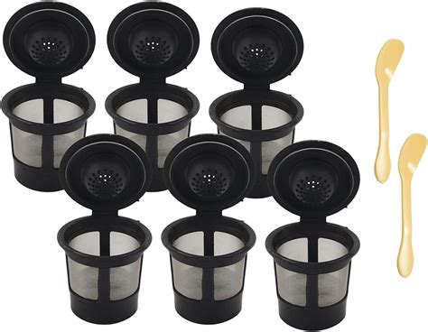 AmazonHaskoss コーヒードリッパー フィルター 再利用可能なKカップキューリグ用ユニバーサル詰め替え可能なKcupsコーヒーフィルターK およびK Plus用