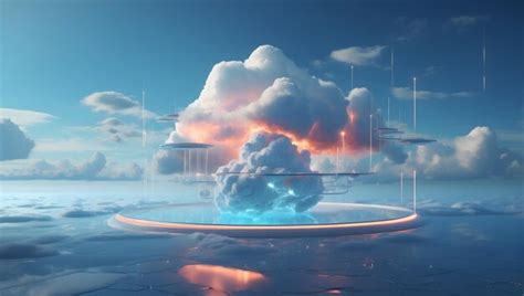 Premium Ai Image Cloud Server Infrastructure Futuristic Hightech Minimalistic Design Sleek