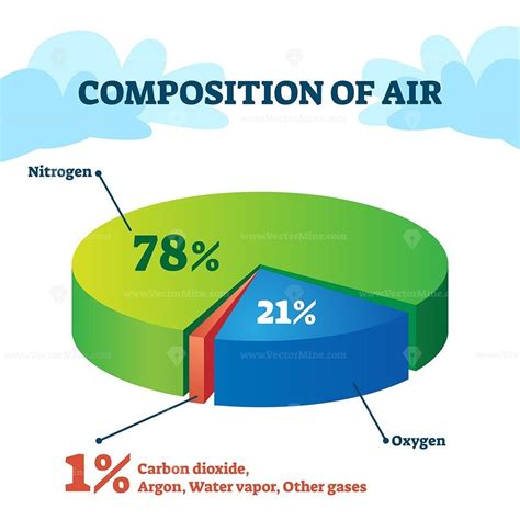 Composition Of Air Vector Illustration Air Pollution Diagram Simple