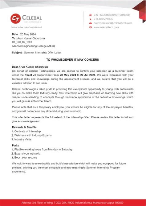 Arun Kumar Chourasia On Linkedin Celebaltechnologies React Js Internship Web Development