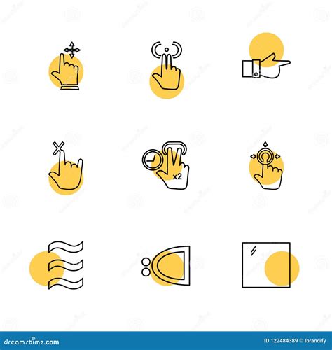 Hands Pointer Arrows Directions Eps Icons Set Vector Stock