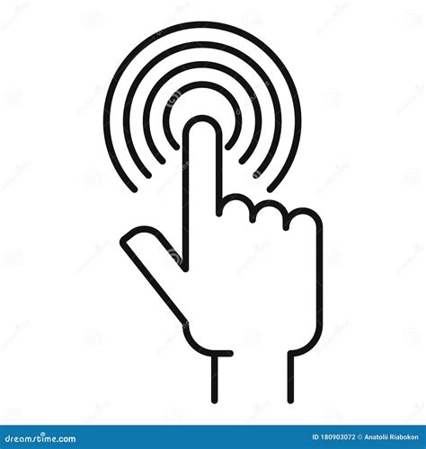 Touch Sense Authentication Icon Outline Style Stock Vector Illustration Of Identity Password