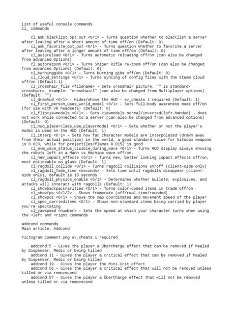 Tf2 Commands Pdf Leisure Computing And Information Technology