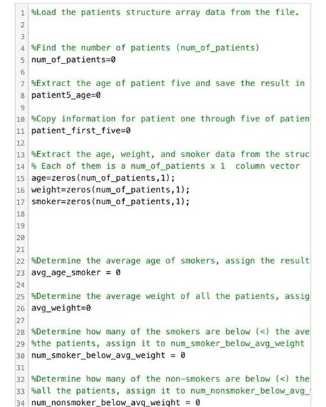 Solved Data For Some Patients Was Saved In The Matlab