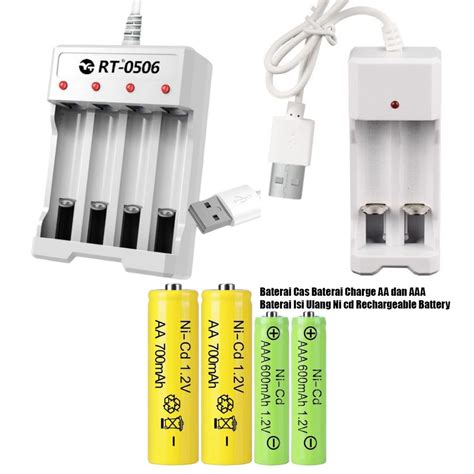 Jual Baterai Cas Batre Charger Aa Dan Aaa Baterai Isi Ulang Ni Cd Rechargeable Battery Shopee