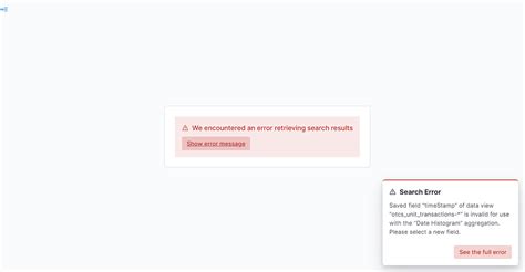 Encounter Error Saved Field Timestamp Of Data View Index Name Is