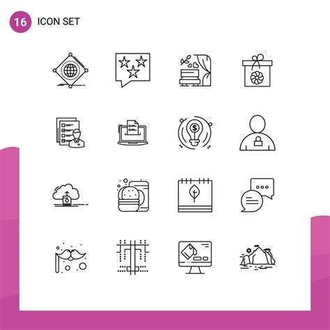 Pictogram Set Of 16 Simple Outlines Of Spring Box Rate T Wedding Editable Vector Design