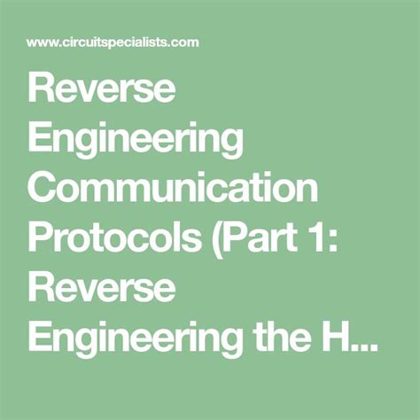 Reverse Engineering Communication Protocols Part 1 Reverse Engineering The Hardware Simply