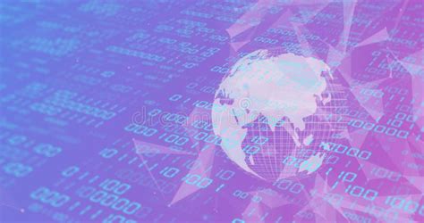 Binary Code And Data Processing Over Digital Globe Image Stock