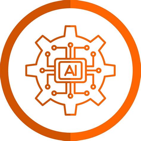 Artificial Intelligence Line Orange Circle Icon 42952792 Vector Art At Vecteezy