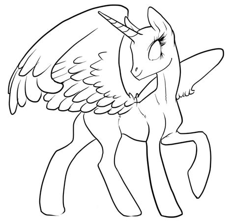 Printable Simple Alicorn Coloring Page Free Download And Print For You