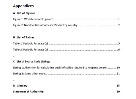 Table Of Contents Nesting Listof To Achieve This Appendices List