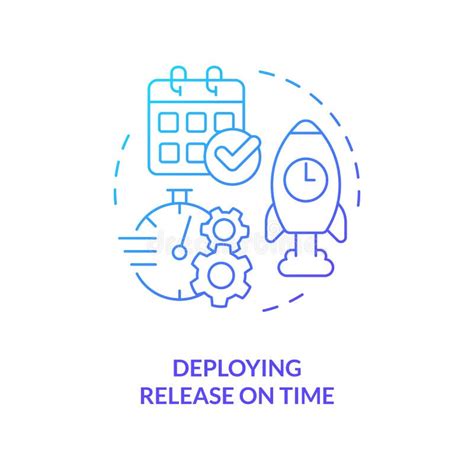 Deploying On Time Blue Gradient Concept Icon Stock Vector