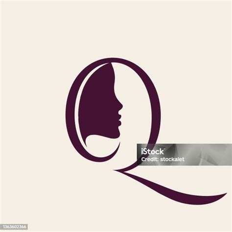 뷰티 살롱 로고 편지 Q와 여자 얼굴 알파벳 이순기 디자인에 대한 스톡 벡터 아트 및 기타 이미지 디자인 로고 루마니아 Istock