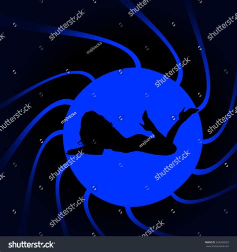 Vector Silhouettes Sexy Woman Circular Frame Stock Vector Royalty Free