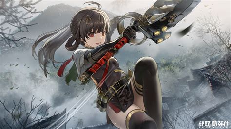 Punishing Gray Raven Anime Games Anime Girls Sword 1920x1080