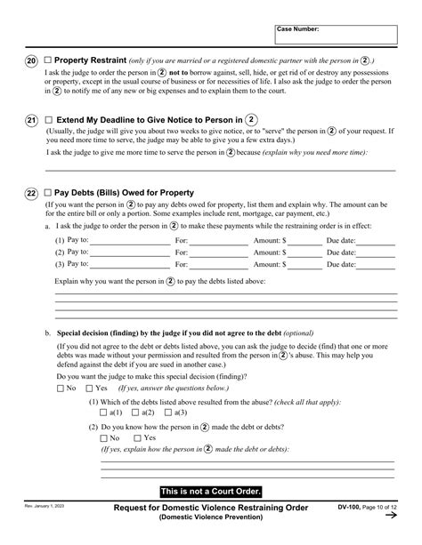 Form Dv 100 Download Fillable Pdf Or Fill Online Request For Domestic