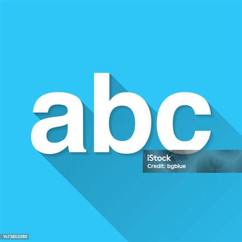 Abc 편지 파란색 배경에 아이콘 긴 그림자가 있는 평면 디자인 3차원 형태에 대한 스톡 벡터 아트 및 기타 이미지 3차원 형태 개념 그림자 Istock