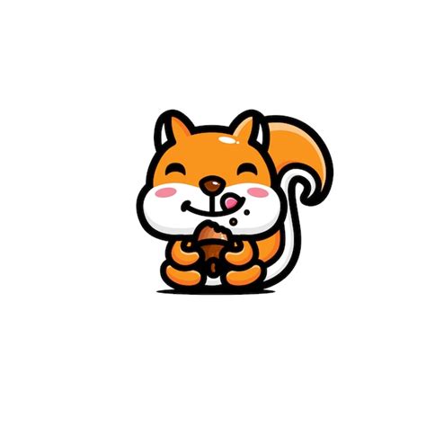 귀여운 다람쥐 캐릭터 디자인 프리미엄 벡터
