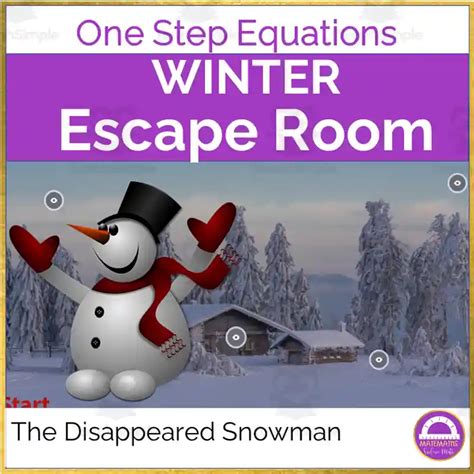 One Step Equations No Prep And Self Checking Winter Escape Room Worksheets Library