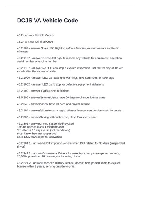 Dcjs Va Vehicle Code Questions And Answers 2025 Dcjs Stuvia Us