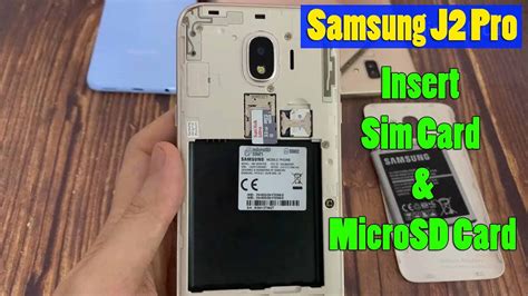 Samsung J2 Pro 2018 How To Insert Sim Card And Microsd Card Youtube