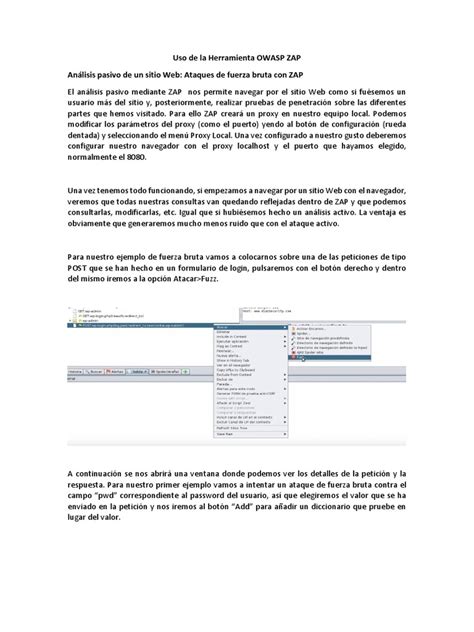 Uso De La Herramienta Owasp Zap Pdf Servidor Proxy Contraseña