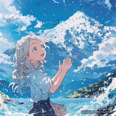 Ai创作图日系插画插画 日系风插画 治愈系少女 宫崎骏画风 动漫海边 日系插画 唯美治愈画面 宫崎骏动画 蓝色系冷淡风童话卡通 日系平涂 冰娘素材 日系少女插画 日系卡通插画 插画画插画 梦境